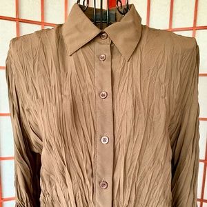 Apostrophe | Tops | Apostrophe Stretch Sheer Crinkle Blouse | Poshmark